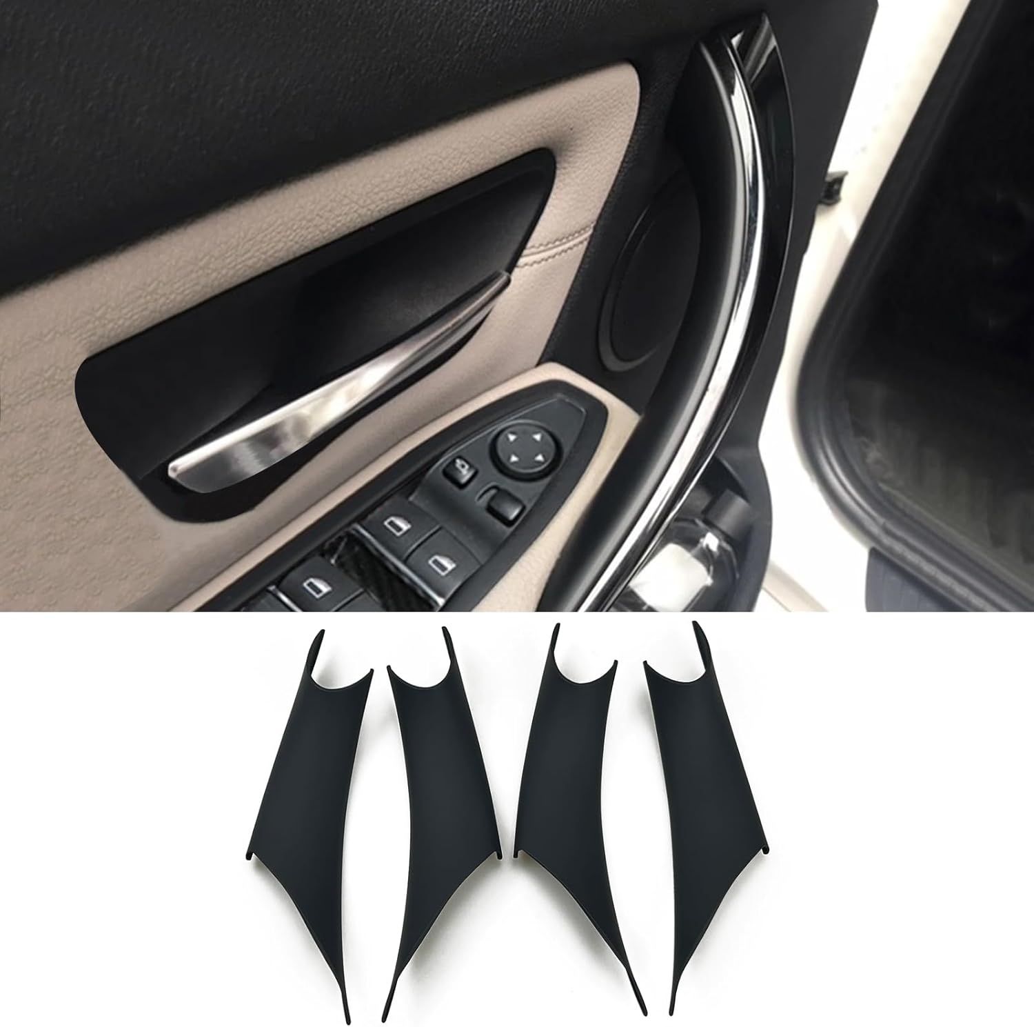 Amazon.com: CHUANGHUI 4PCS Car Door Handle Cover Interior Door Pull ...