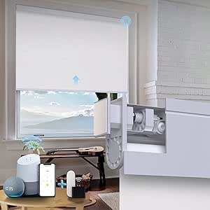 Amazon.com: MANSNIX Smart Motorized Blinds with Remote, Cordless No-Drill Automatic Roller ...