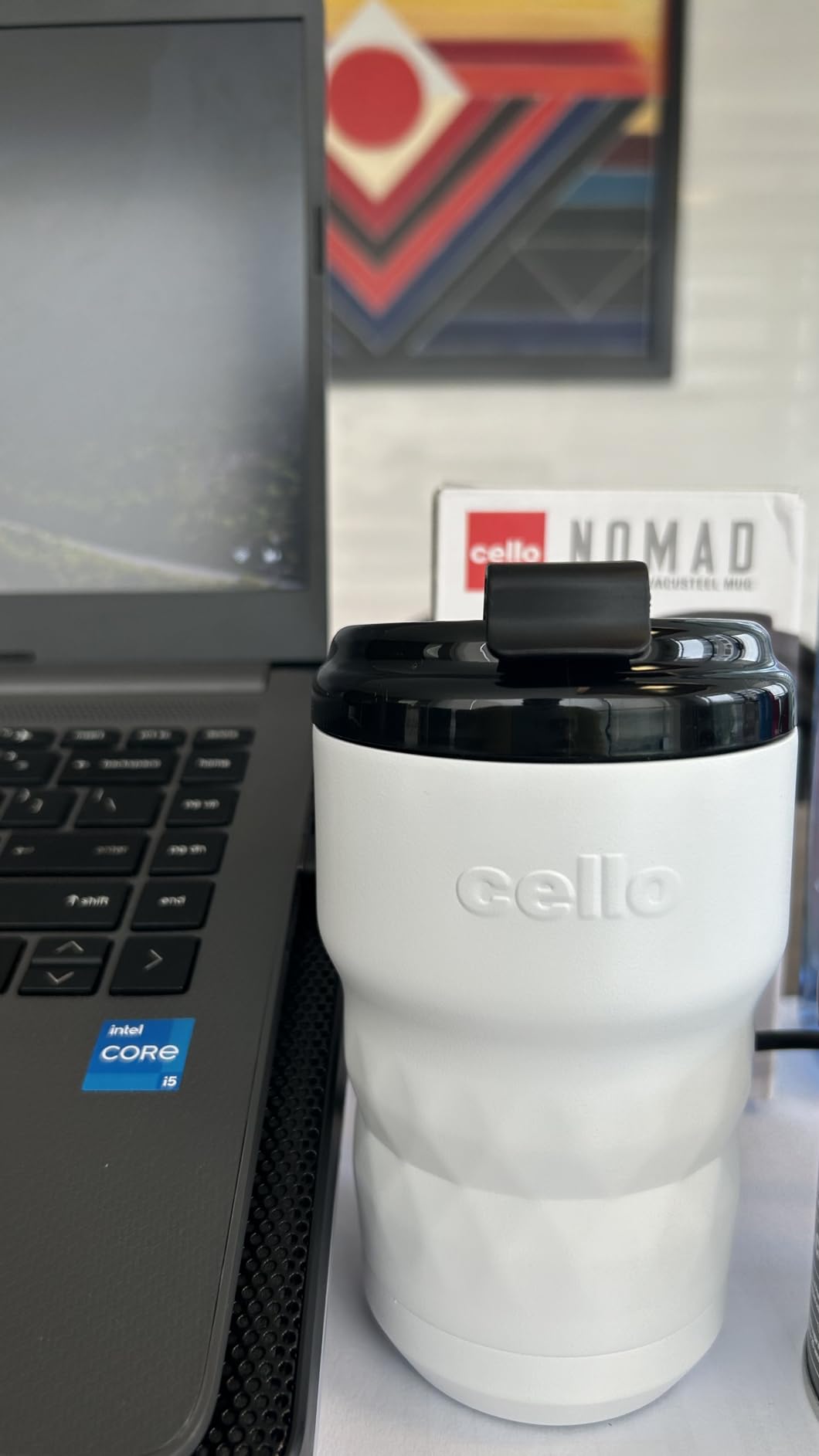 CELLO Nomad Stainless Steel Vacum Insulated Mug, 350ml, Blue | Anti ...