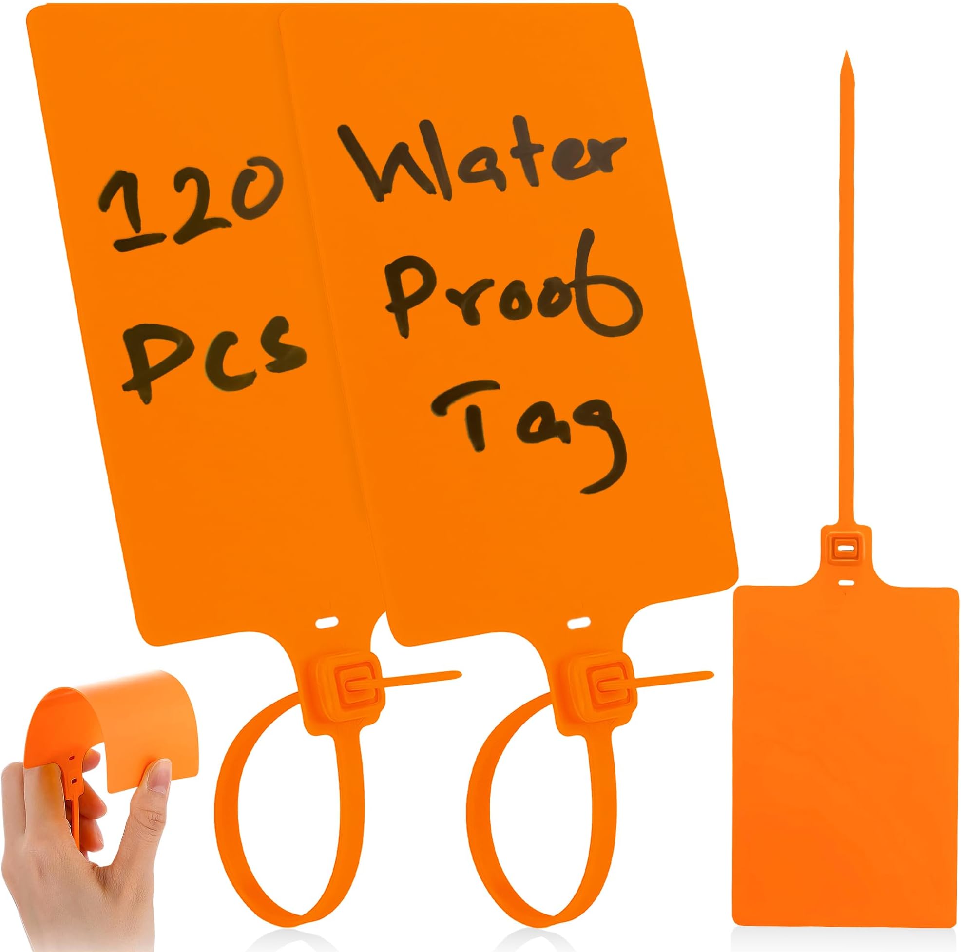 120 Plastic Tags for Labeling - Tearproof, Waterproof & Writable ...