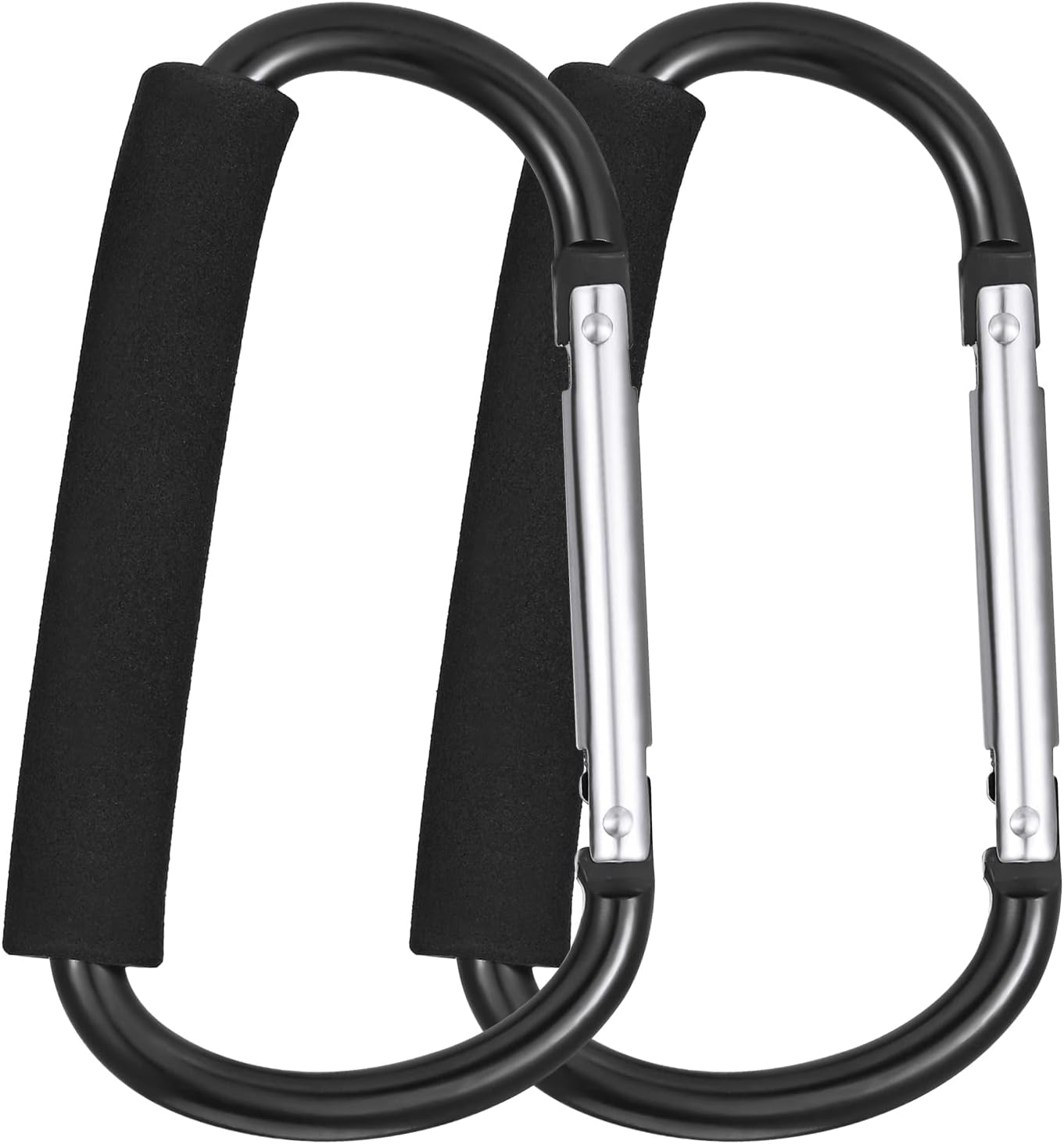 Fuyamp 2 Pack Buggy Clips Pram Hooks Stroller Carabiner,6.3” Black ...