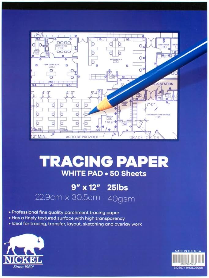 Amazon.com: Hyatt's Nickel Sketching & Tracing Paper Pad, 9x12 inches ...