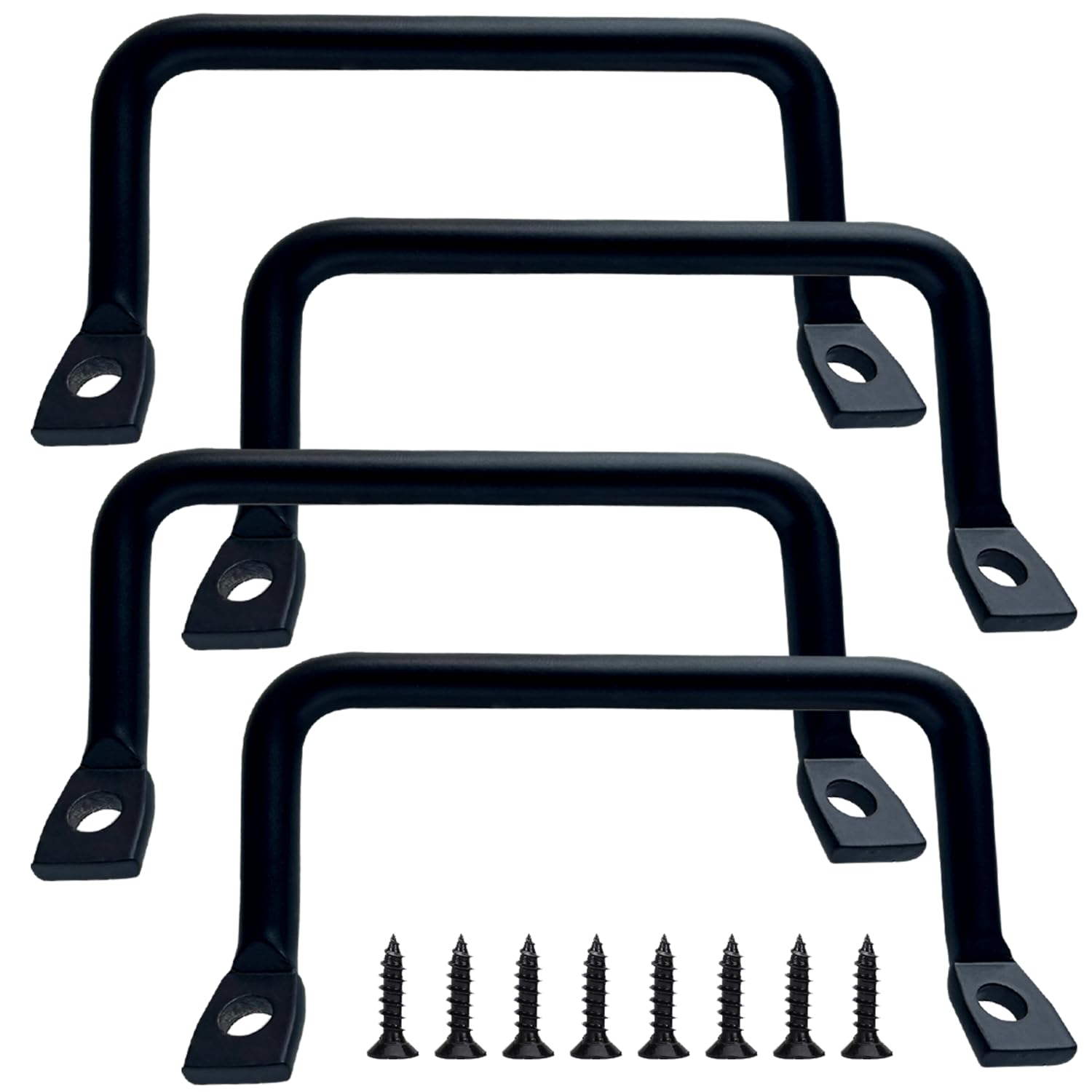 KISWIAR 4PCS Metal Serving Tray Handles,Black Metal Cutting Board ...