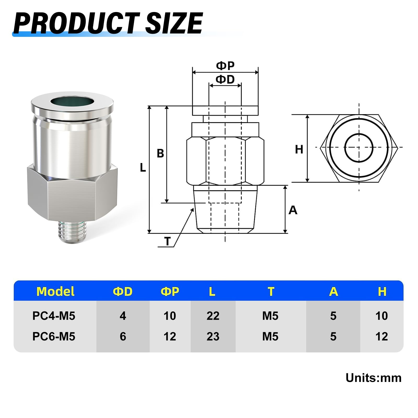 Snapklik.com : TAILONZ PNEUMATIC 304 Stainless Steel Male Straight 6MM ...