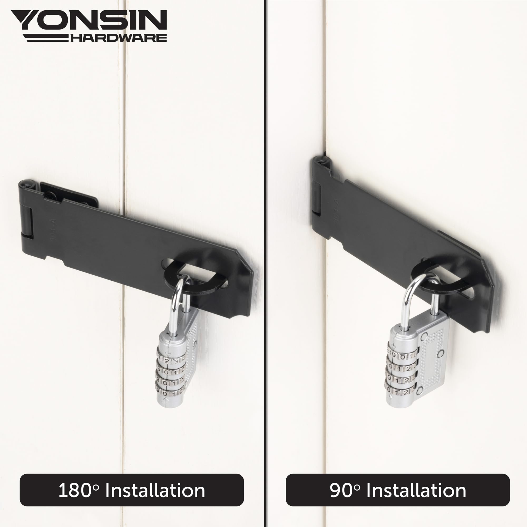 Snapklik.com : 5" Door Padlock Safety Hasp Latch, Door Hasp Clasp Lock ...