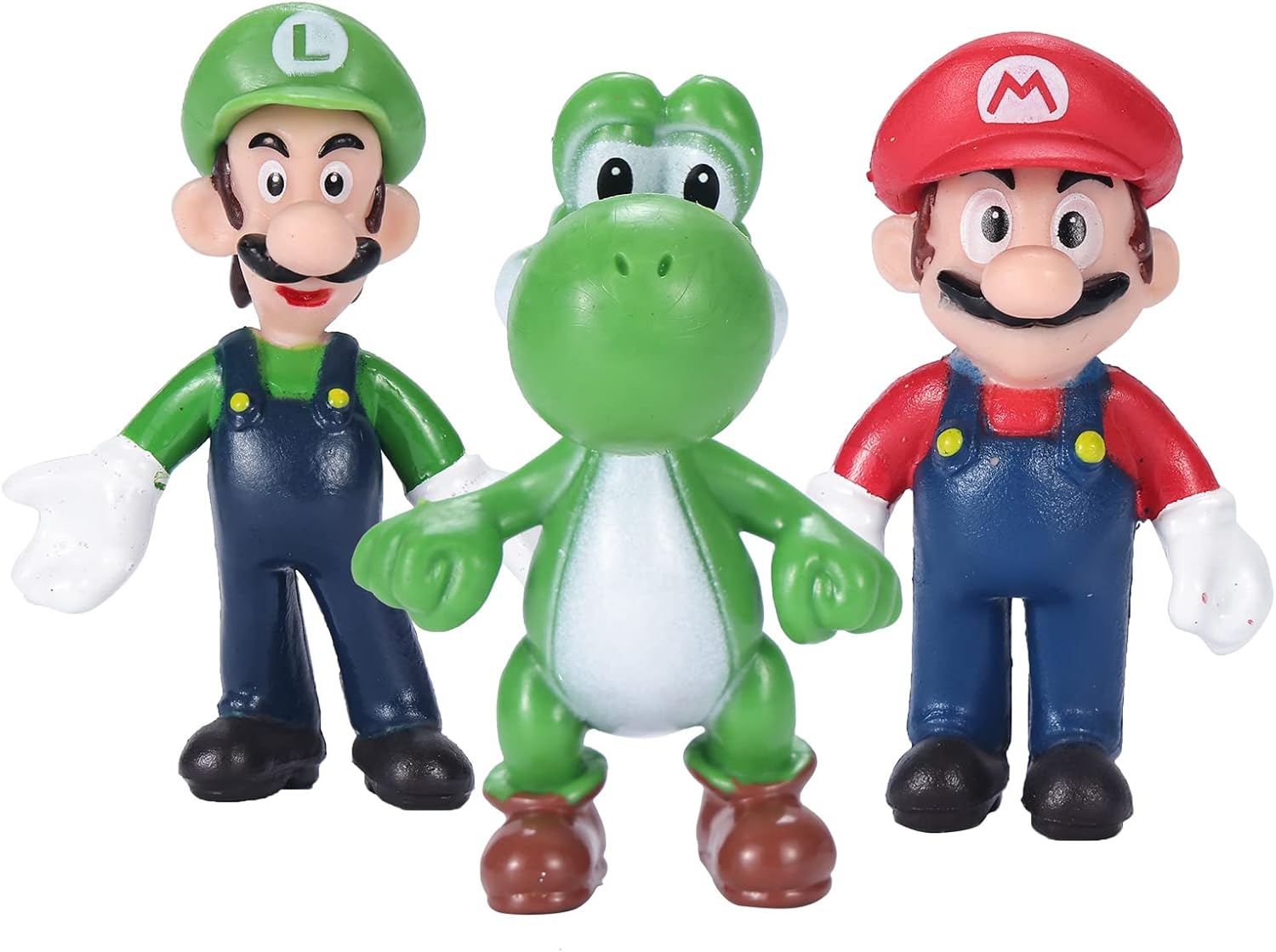 Amazon.com: NOVSKI Set of 3 Pcs Mario Bros Luigi, Mario, Yoshi Action ...