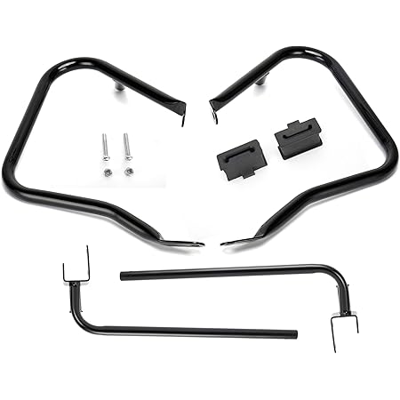 Amazon.com: Gloss Black Rear Saddlebag Guards Support Kit for Harley ...