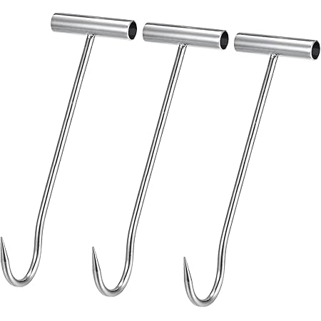 Amazon.com: uxcell T-Handle Meat Boning Hook, Galvanized Curved T Hooks ...