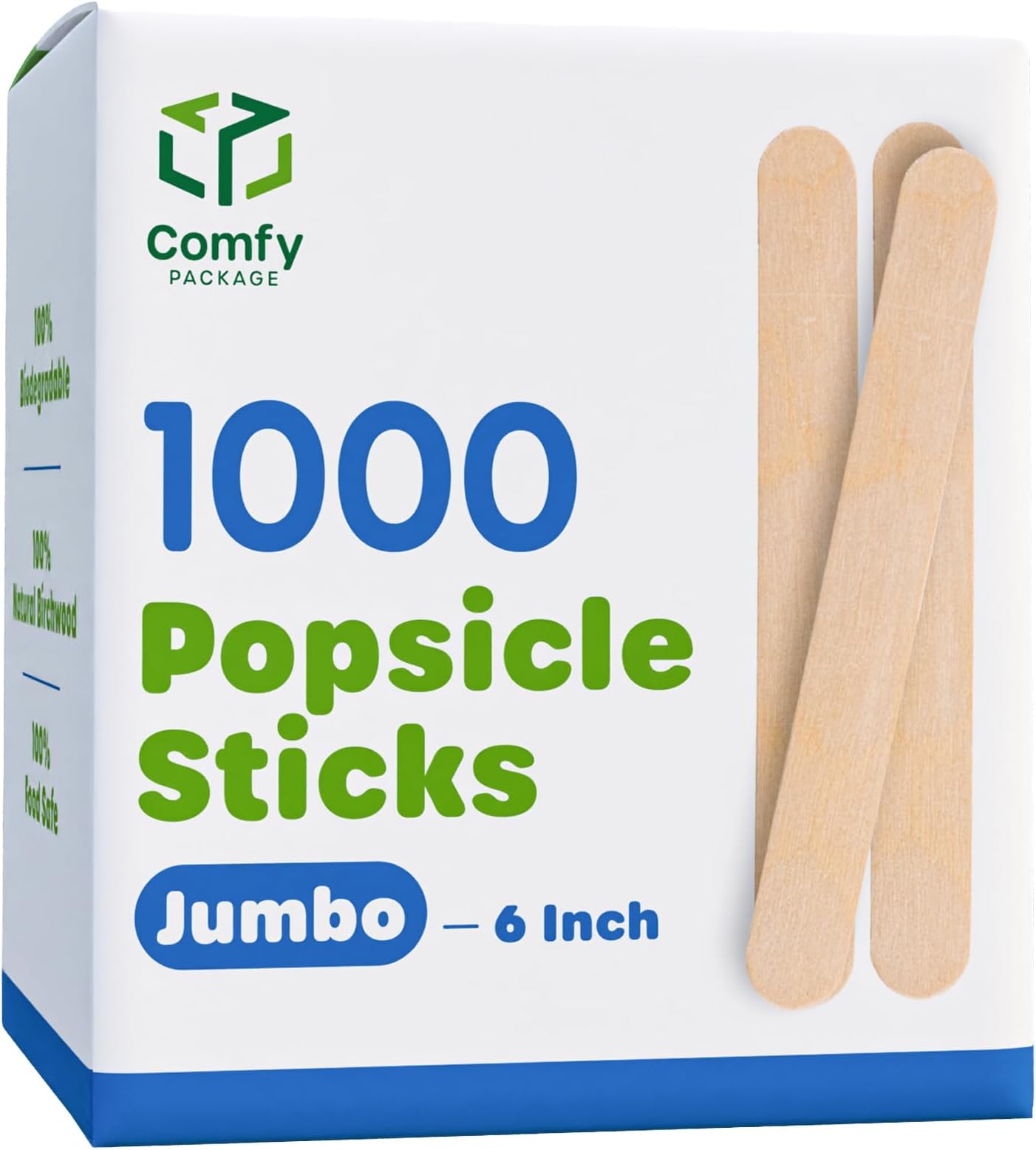 Amazon.com: Stock Your Home (1,000 Pcs) Wooden Popsicle Sticks for ...