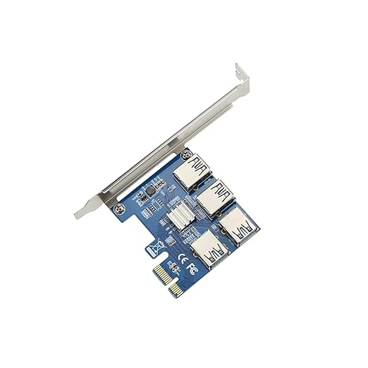 XIKKART PCIe Splitter 1 to 4 PCIe Expansion Riser Card X1 External ...