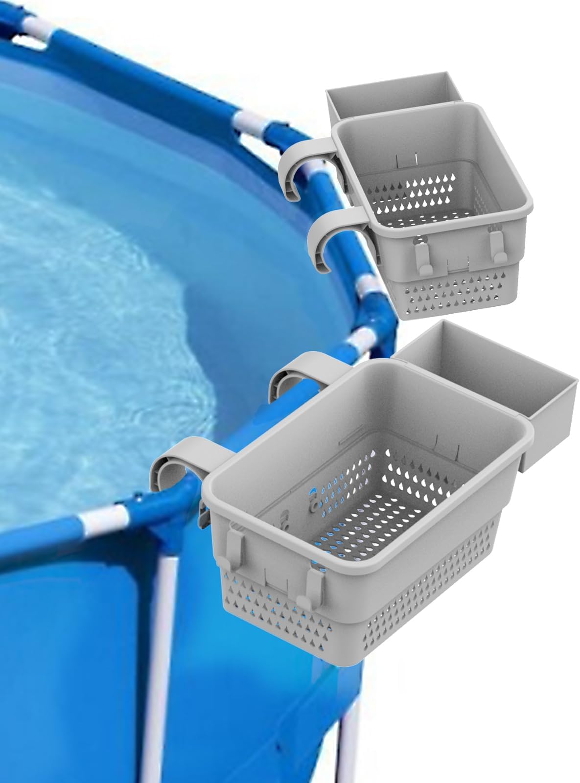Amazon.com: RANFLY Poolside Storage Basket, Pool Cup Holder with Load ...