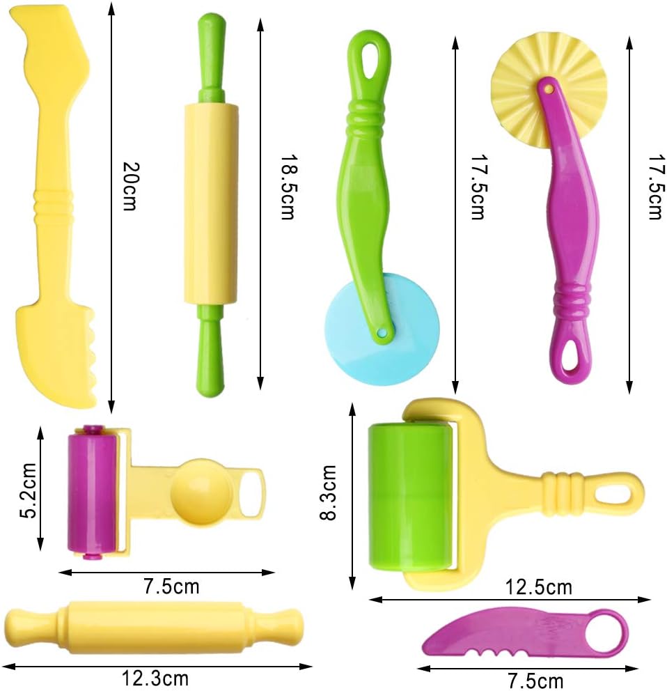 nuoshen Clay Dough Tool Kit, 20 Pcs Play Dough Tools Plastic DIY ...