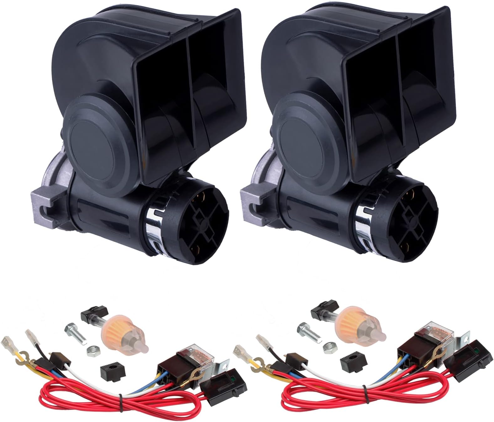 Amazon.com: 2Pcs 300DB Super Loud Train Horn Car Horn 12V Auto Horn ...