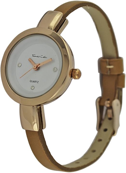 Thomas Calvi Women's Quartz Watch with White Dial Analogue Display and ...