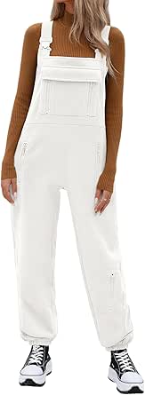 HEEKPEK Women's Fleece Overalls Winter Warm Fuzzy Causal Jumpsuits ...