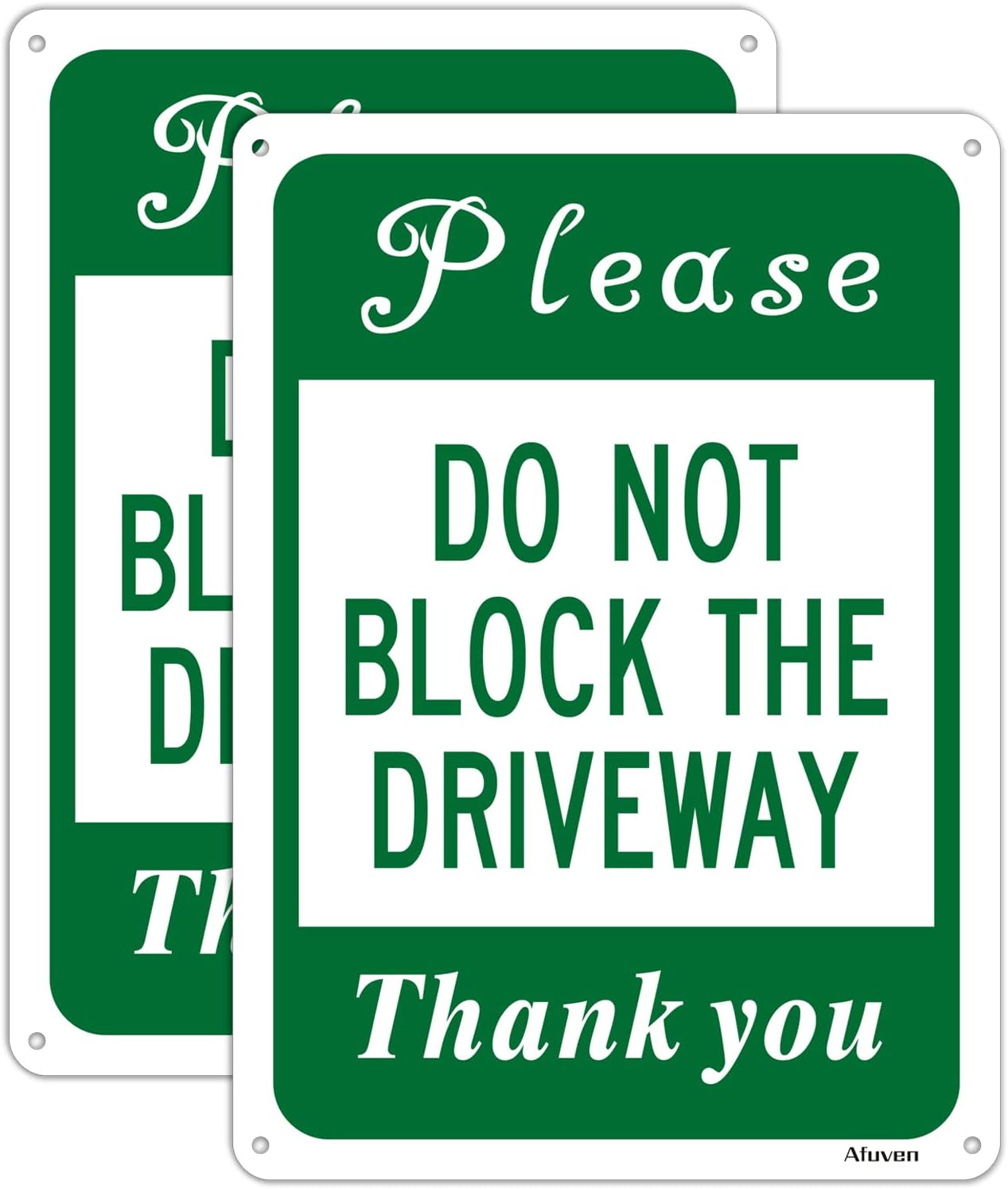 Please do not block drive Plastic Sign with 4 Pre-Drilled Holes (P5 ...