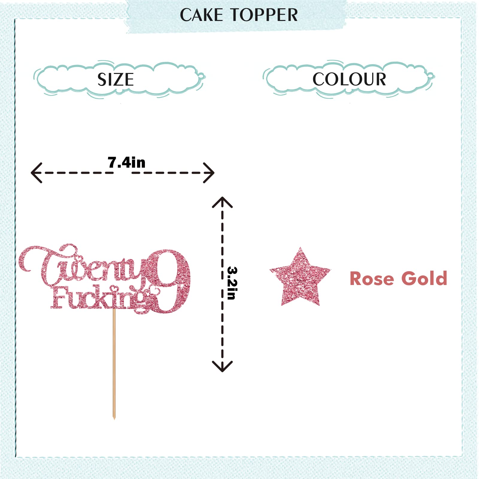Snapklik.com : Rose Gold Twenty Nine Cake Topper, Happy 29th Birthday ...