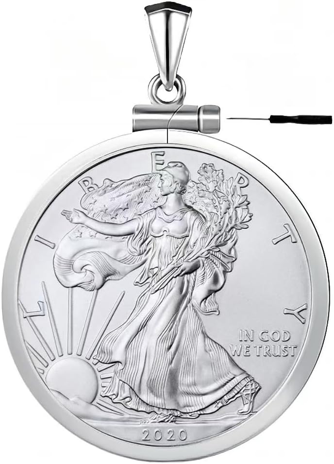 Amazon.com: Geruibi Sterling Silver 1 oz Border Screw Top Coin Border ...