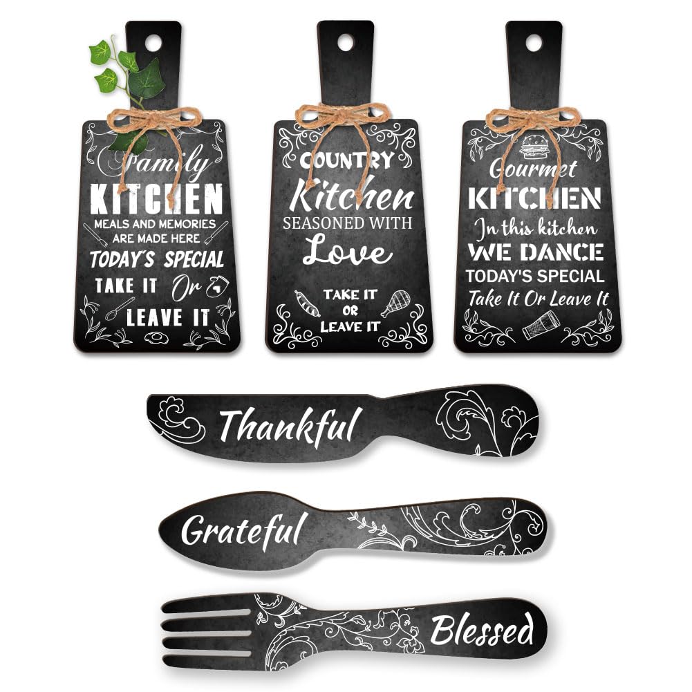 Amazon.com : PH PandaHall 6pcs Cutting Board Eat Sign Set Black and ...