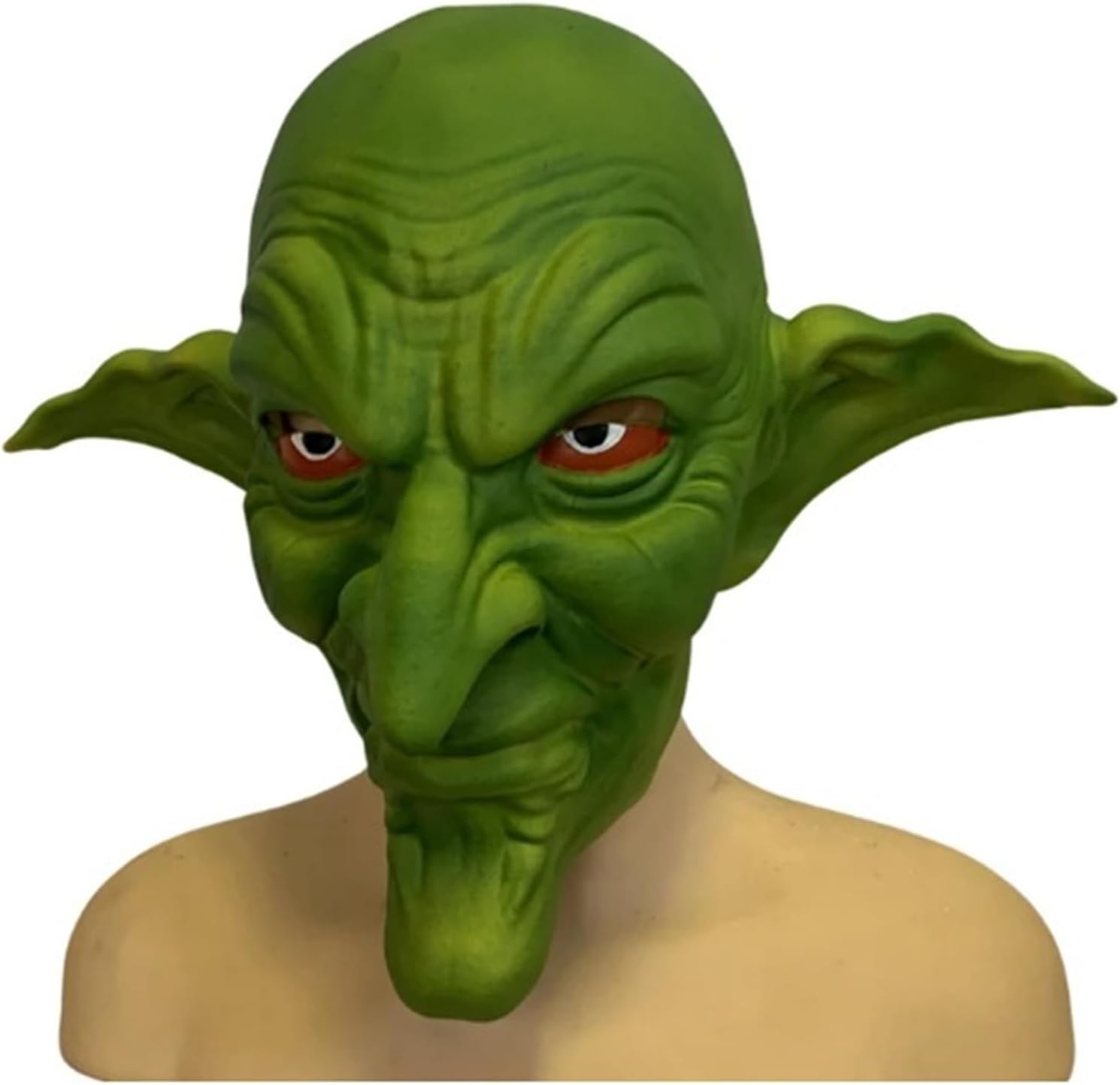 Amazon.com: Halloween Goblin Head Mask,Full Head Green Devil Mask,Scary ...