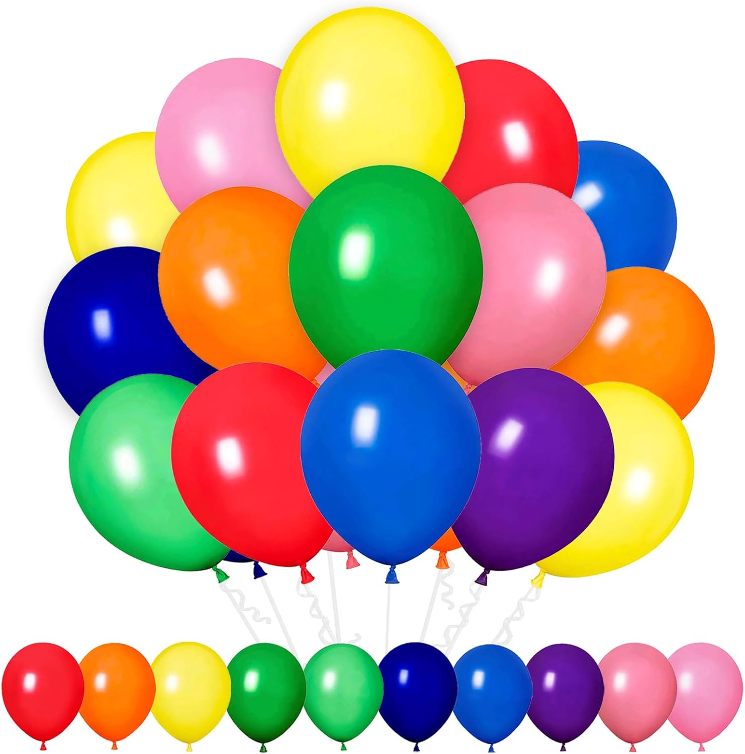 Amazon.com: ROYUYE 120 pcs Assorted Color Balloons 12 Inches Rainbow ...