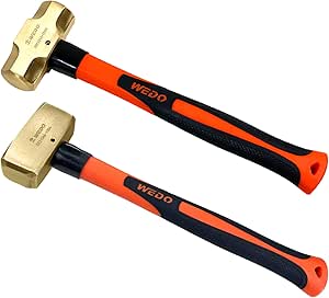 WEDO 2PCS Brass Hammer Set,4lb Sledge Hammer+4lb Club Hammer,Brass ...