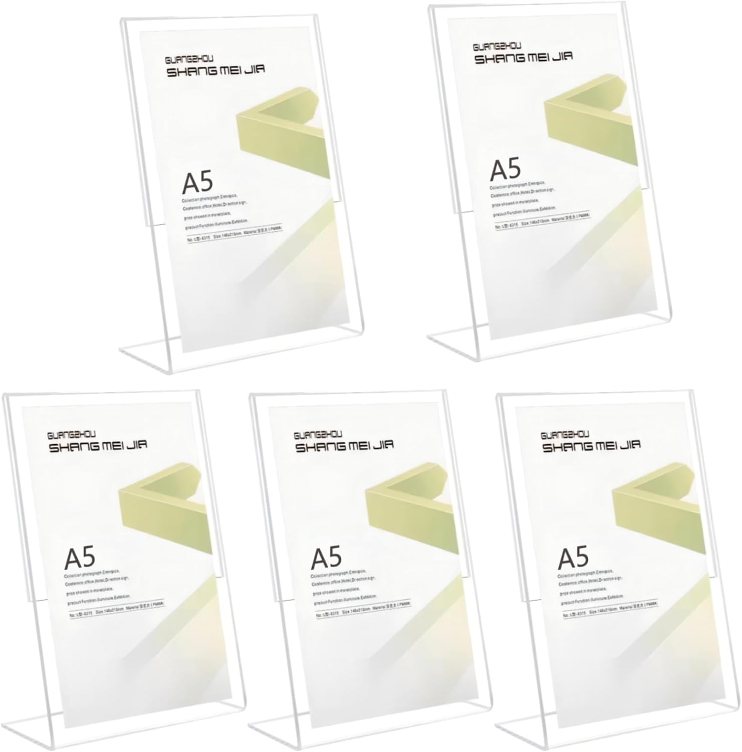 ATB-Foger 6 pack A5 L-Shape Perspex Display Stands Acrylic Sign Holder ...