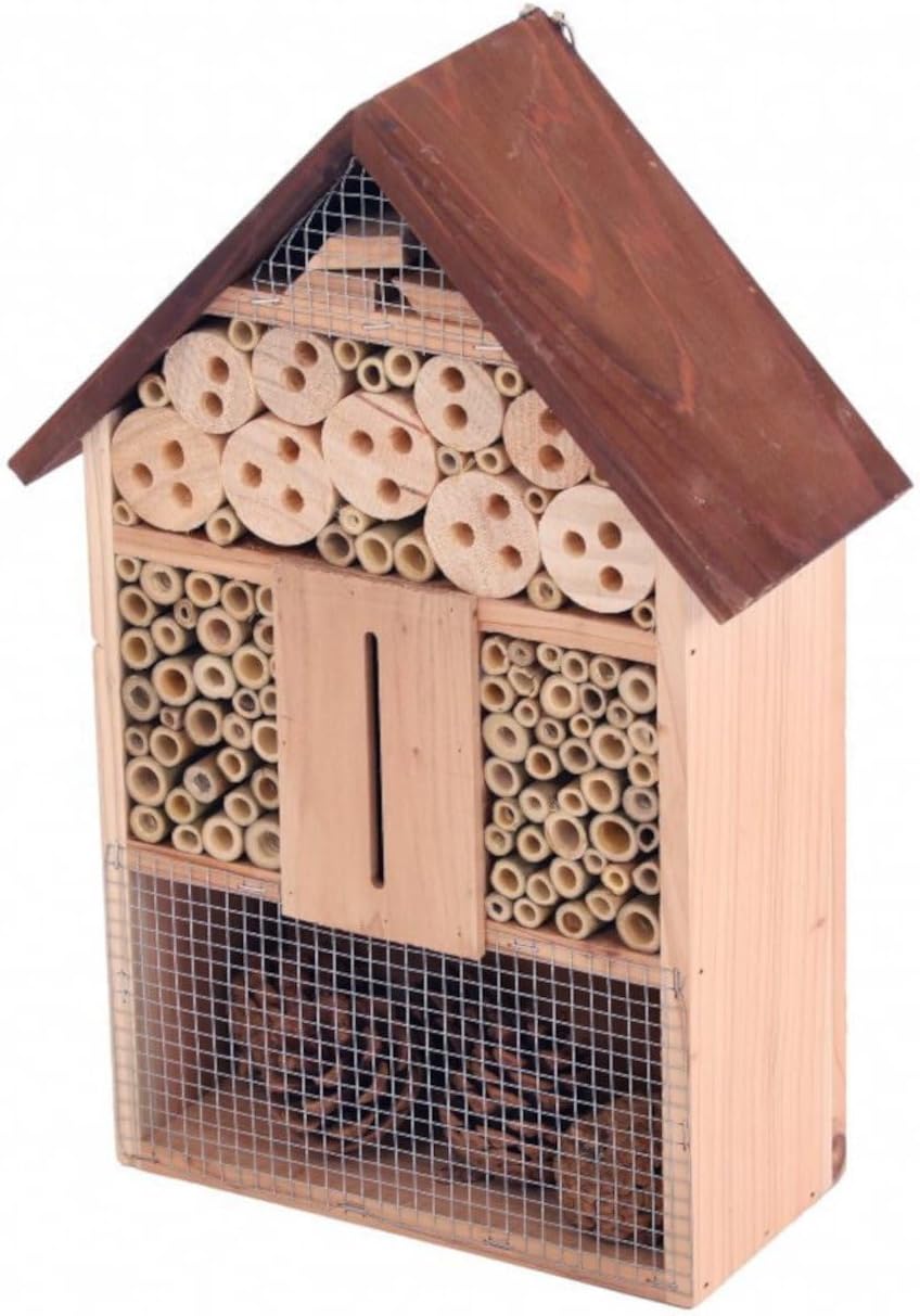 Navaris Wooden Insect Hotel with Planter Box - 8.7 x 5.9 x 11.4 Inches ...