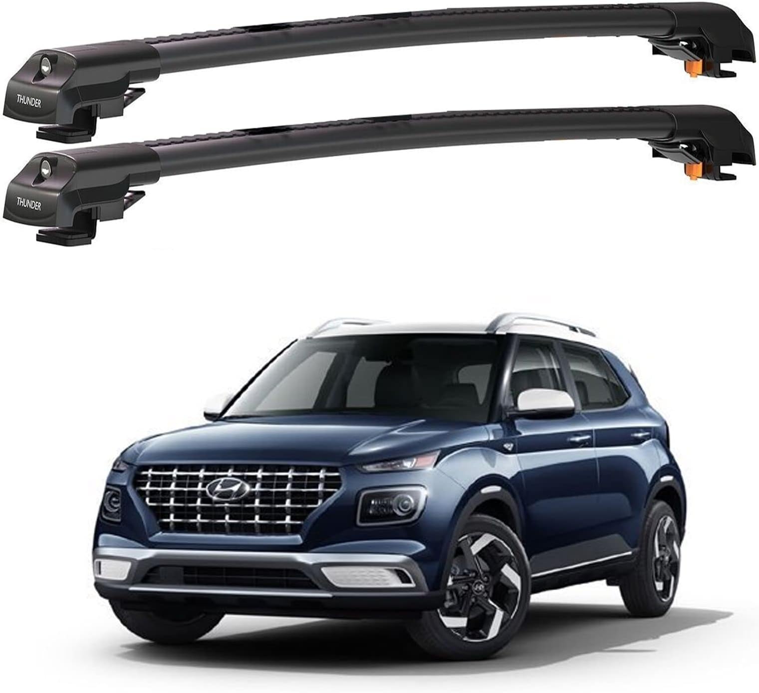 Amazon.com: for Hyundai Venue 2020-2024 Black Aluminium Roof Rack Cross ...