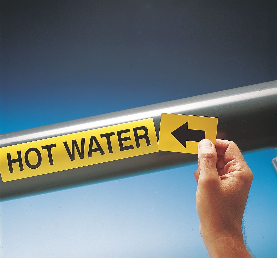 Brady 73897 Pipe Marker, Heating Supply, 2" Height (Pack of 25 ...