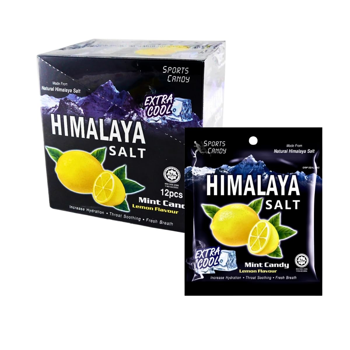 12 Boxes Big Foot Natural Himalayan Salt Lemon Flavour Mint Candy (12 ...