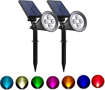 CallToU Solar Spot Lights 7 Colors Halloween Lights Christmas Solar ...