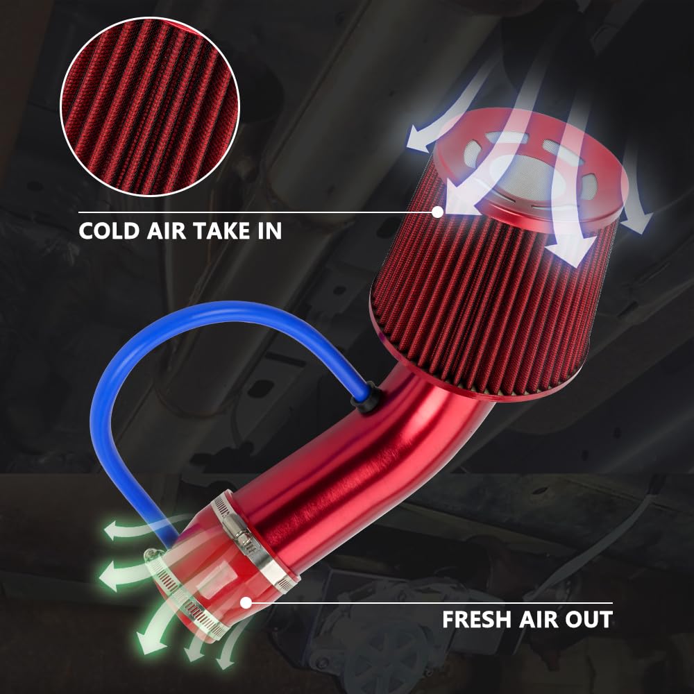 Snapklik.com : BARTOO 3 Cold Air Intake Kit Aluminum Automotive Cold ...