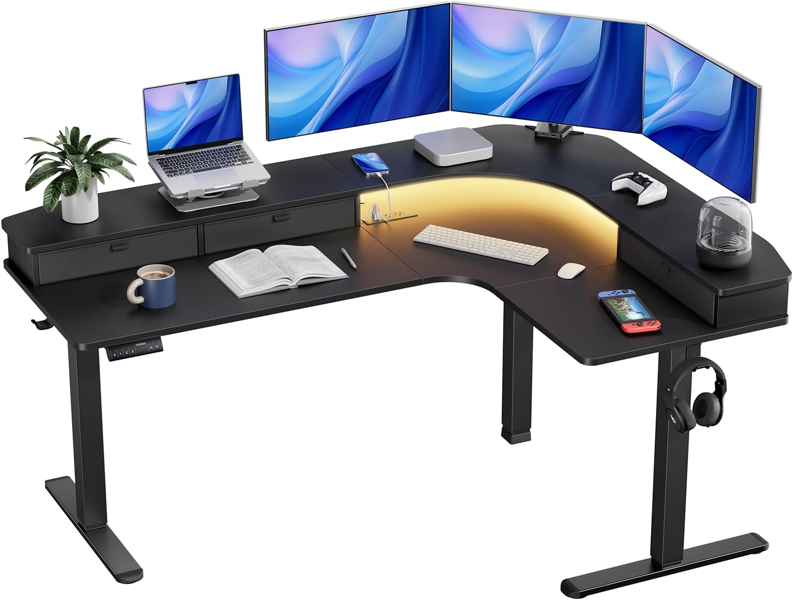 Amazon.com: WALKINGDESK 63X55 Inches Reversible L Shaped Standing Desk ...