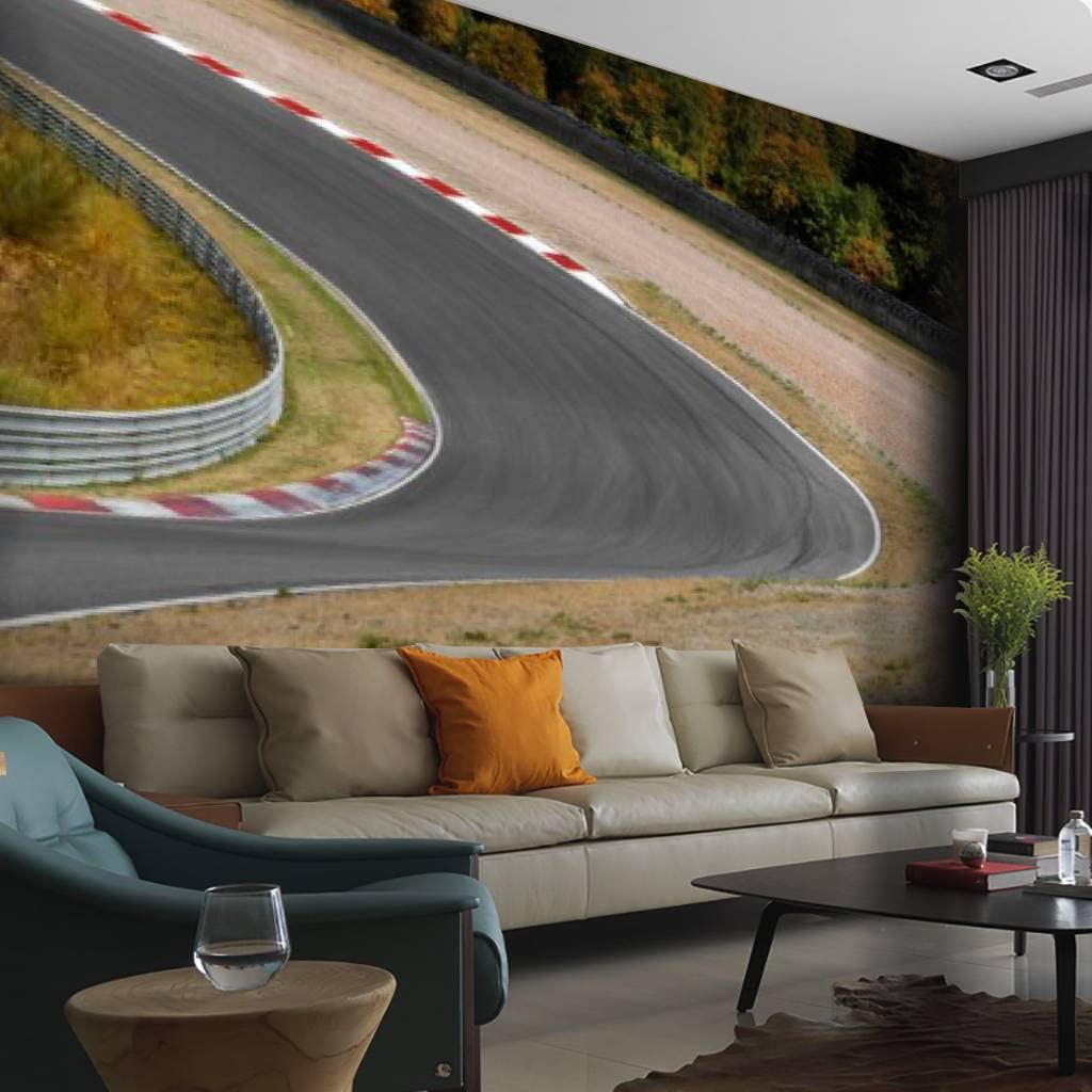 Empty Race Track Wallpaper Poster Asphalt Race Track With Dynamic