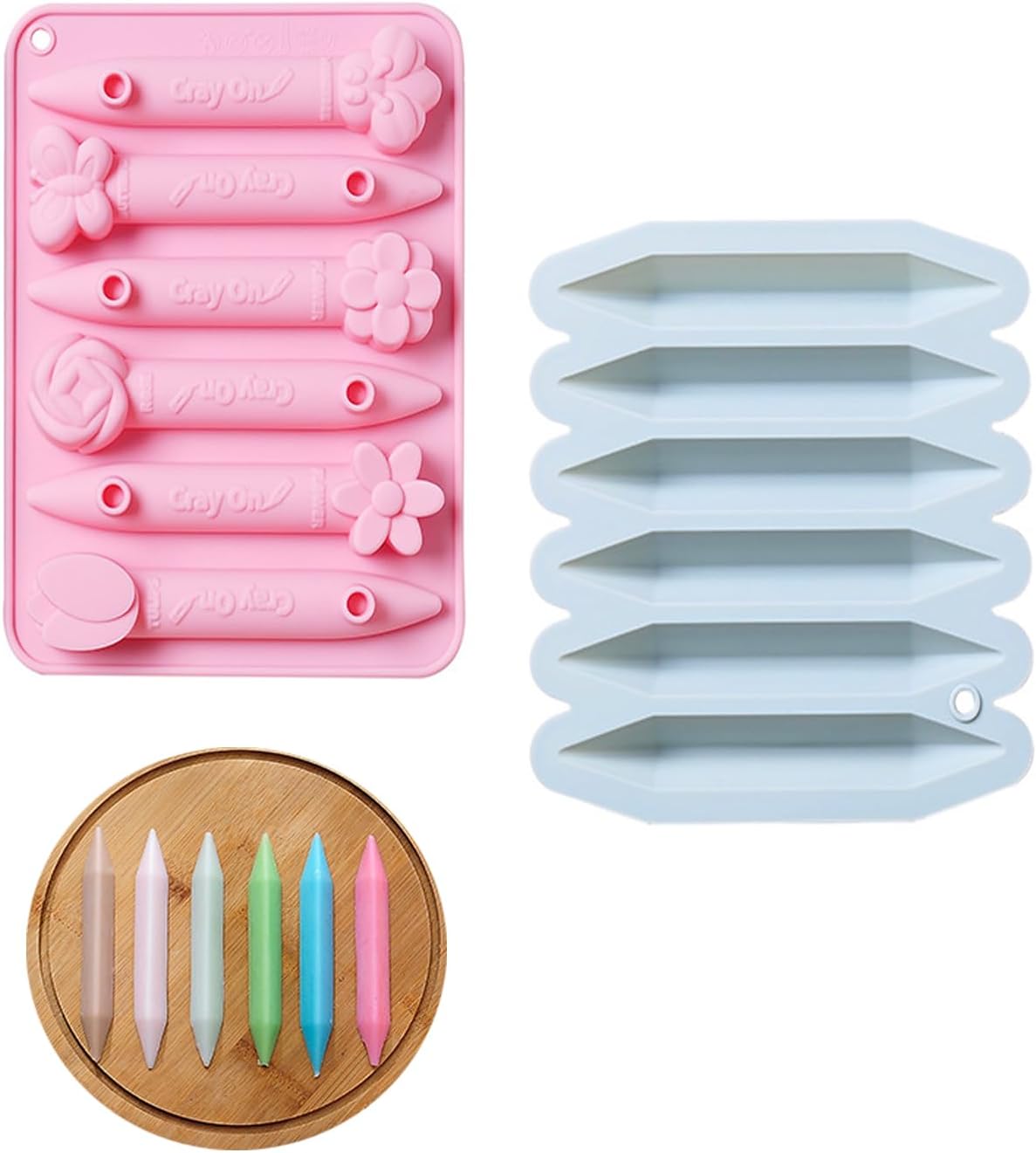 Amazon.com: Crayon Mold, 2 Pack Crayon Recycling Molds, 3D Crayon ...