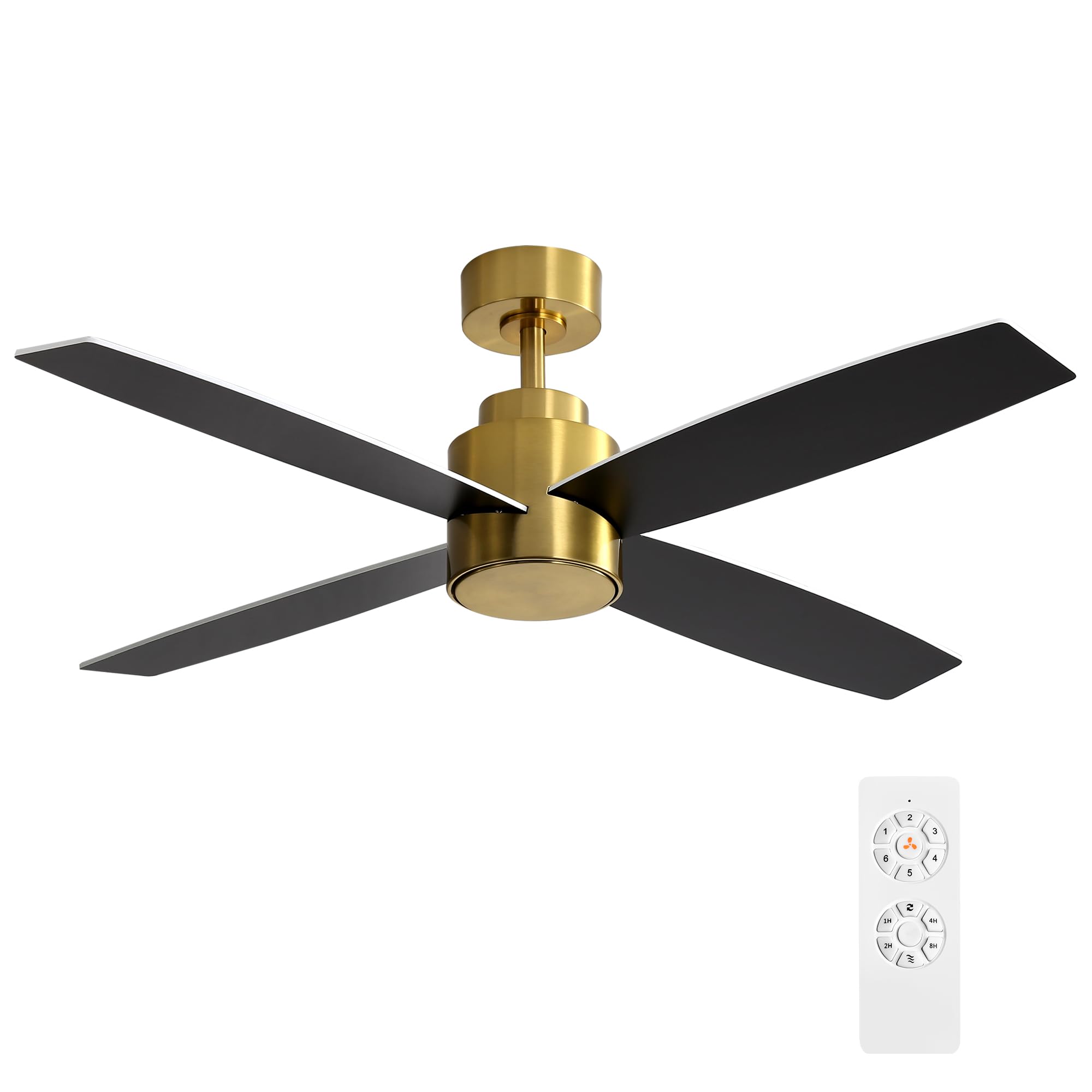 WINGBO 52" DC Ceiling Fan without Lights, Ceiling Fan with 4 Reversible ...