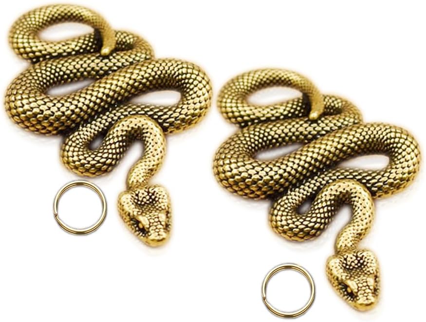 Amazon.com: OYOYTLGX Brass Snake Statue 2 Pack Mini Cobra Metal Animal ...