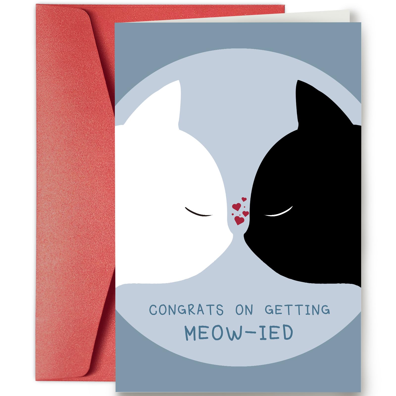 Amazon.com : SuperShunhu Cute Cat Couple Wedding Card, Cat Bride ...