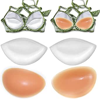POMAMZ 2 Pairs Silicone Bra Pads Inserts, Push Up Bikini Pads ...