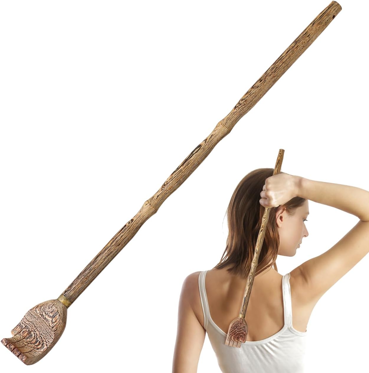 MAGICLULU 16.9in Wooden Bamboo Back Scratcher Natural Wood Long Handle ...