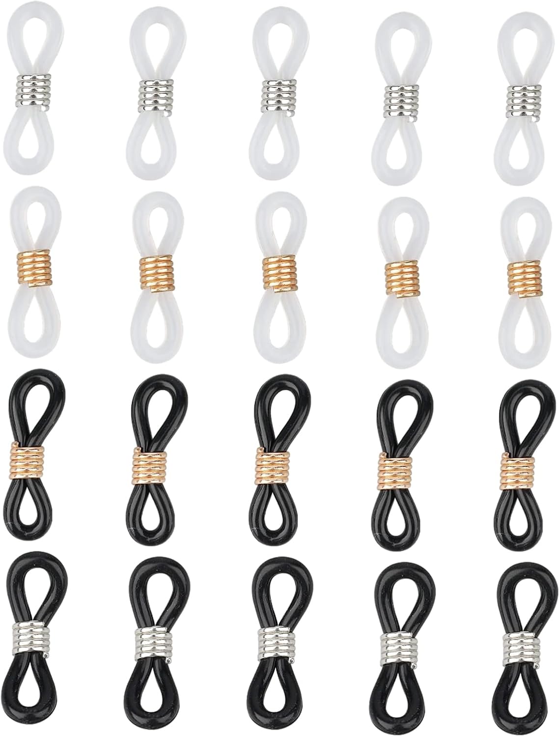 Gunwon 20pcs Adjustable Eyeglass Chains Ends Silicone Eyeglass ...