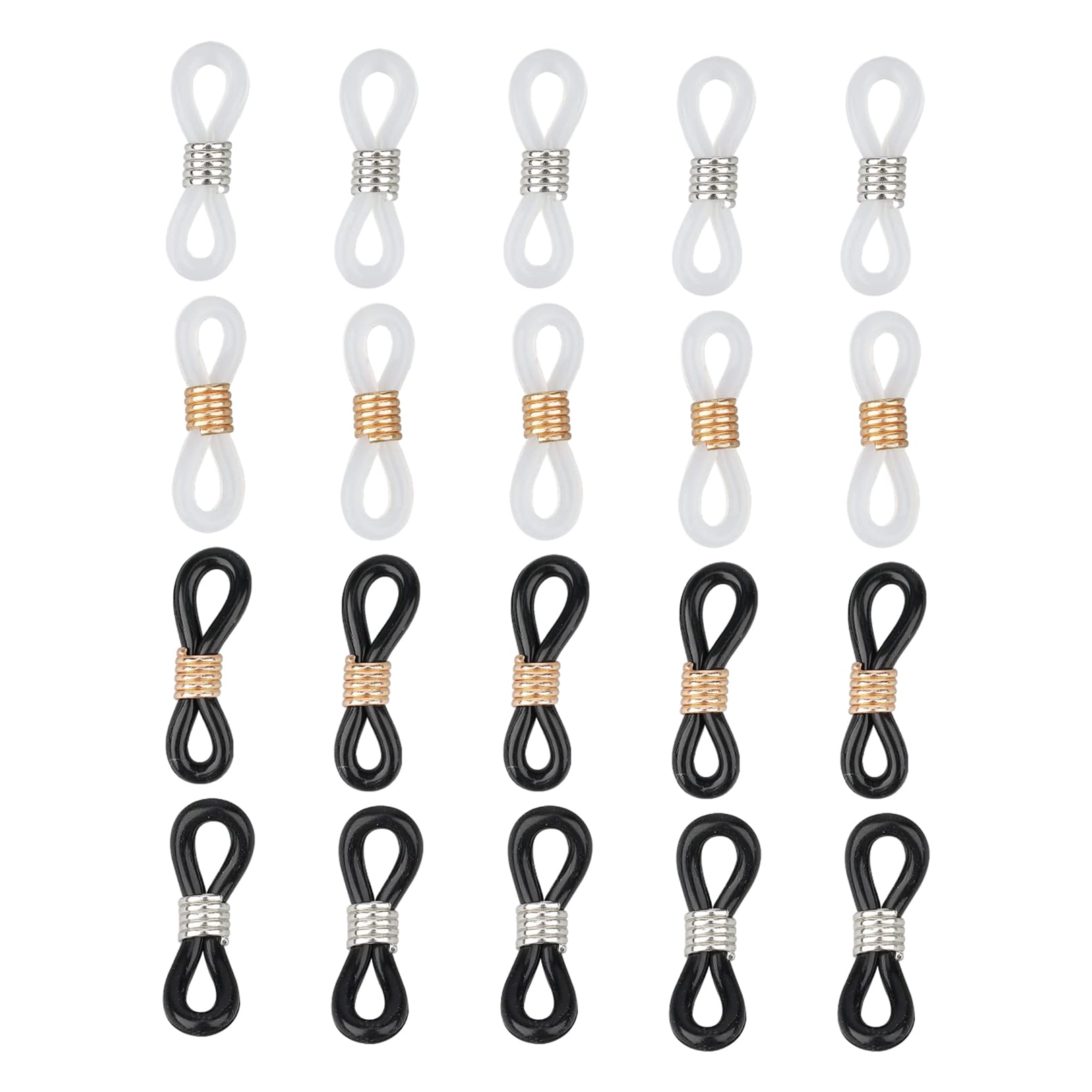 Gunwon 20pcs Adjustable Eyeglass Chains Ends Silicone Eyeglass ...