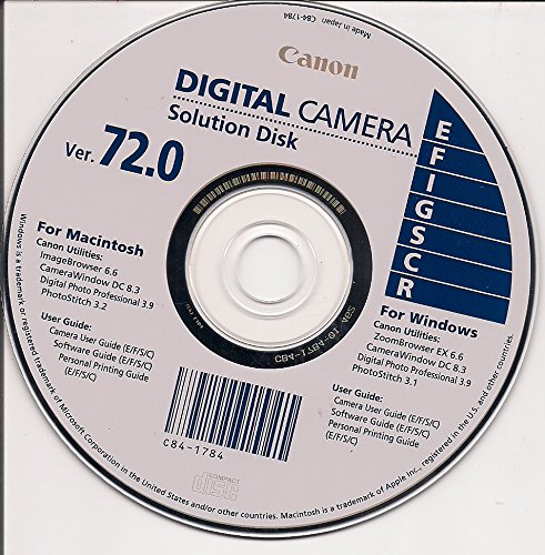 Canon Digital Camera Solution Disk Ver. 72.0: CaNon: Amazon.com: Books