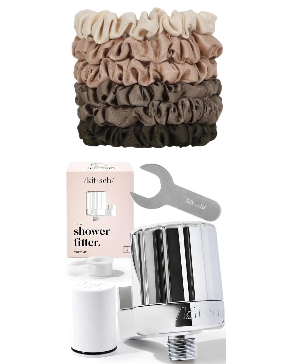 Amazon.com : Kitsch Satin Hair Scrunchies for Women 6pcs (Eucalyptus ...