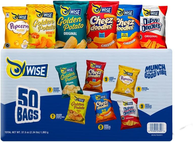 Amazon.com: Wise Snacks Variety Pack Chips (50 Count)- Grab & Snack Potato Chips Individual Bags ...
