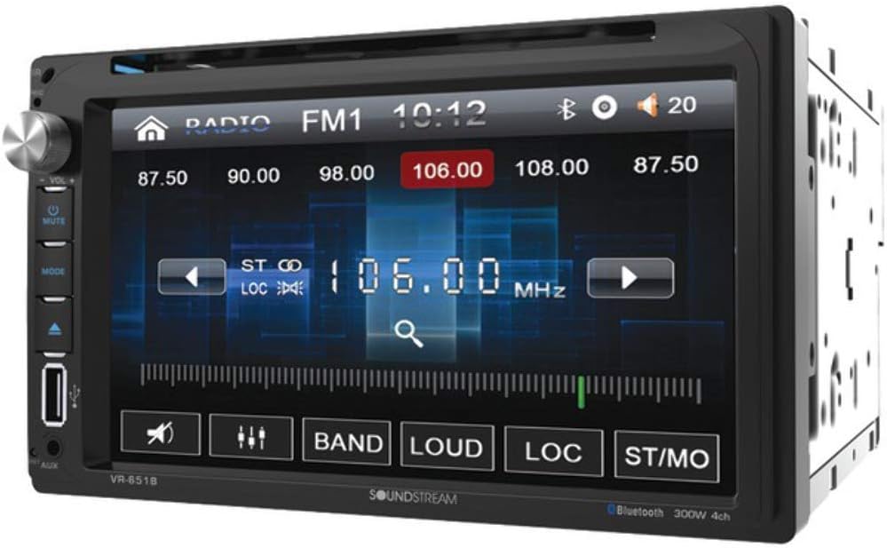 Amazon.com: Soundstream VR-651B, 7 Inch Double Din Touchscreen DVD Car ...