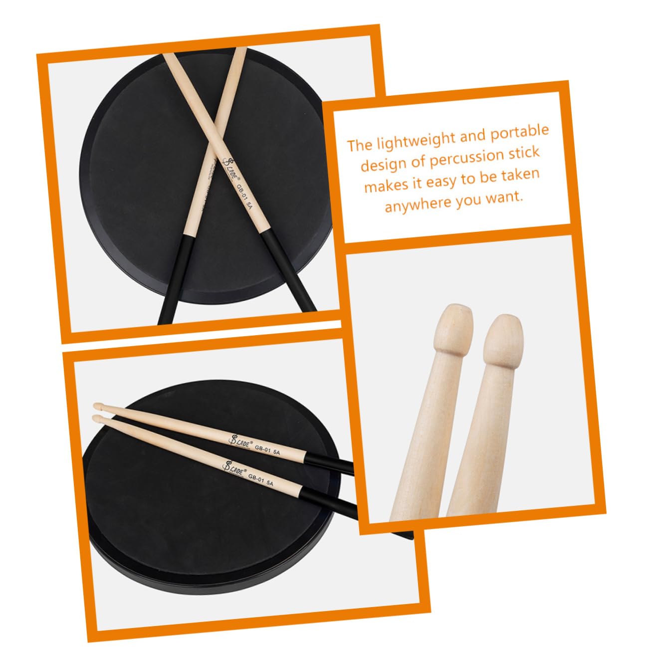 Hand Drum Ibasenice 6 Sets Wooden Clapper Percussion Instruments For ...