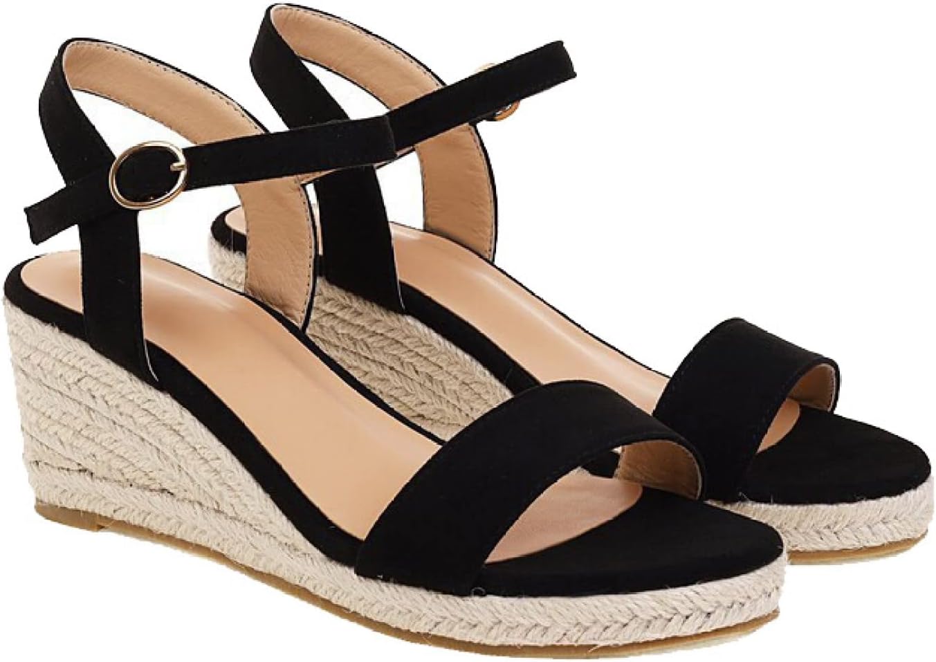 Amazon.com | PTONUIC Woman Modern Open Toe Wedge Sandal Adjustable ...