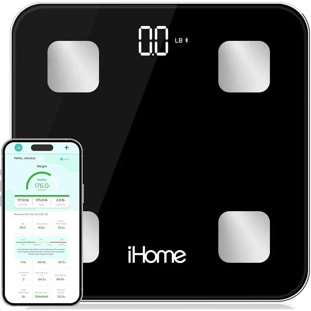 $4/mo - Finance iHome Digital Bluetooth Smart Scale for Body Weight ...